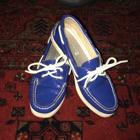 Sperry | Shoes | Patent Leather Royal Blue Sperry Boat Shoes | Poshmark